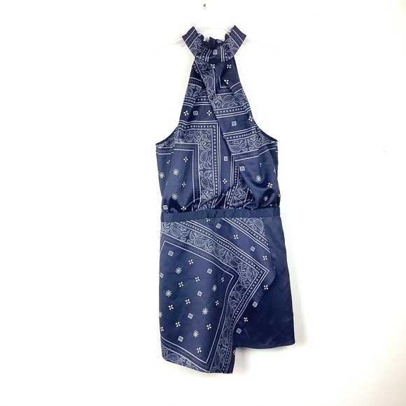 Stylestalker | Dresses | Stylestalker Bandana Print Halter Romper ...